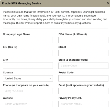 Requesting an SMS Number